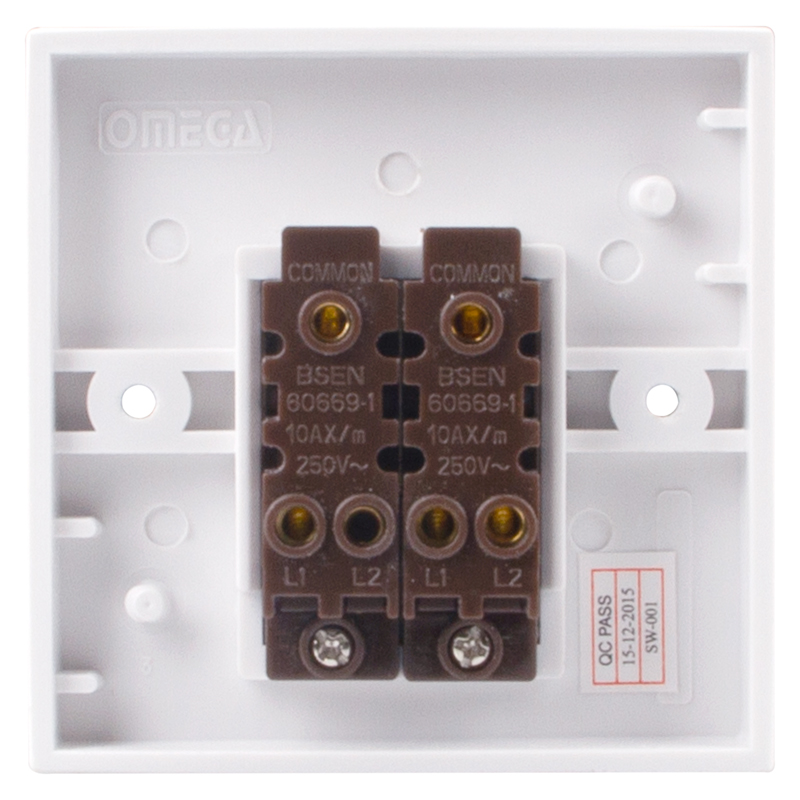 10 A 2 Gang 2 Way Light Switch White - RPP